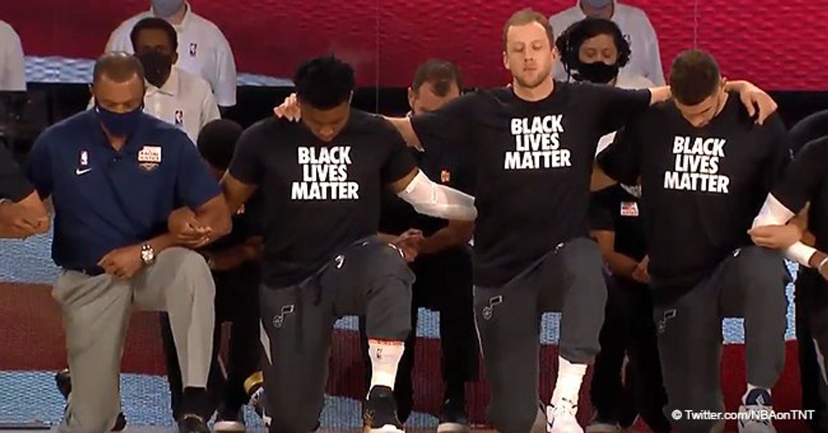NBA Players, Coaches, and Referees Take a Knee during the National ...