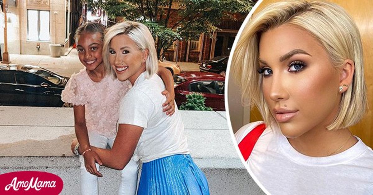 Savannah Chrisley Poses In A White T Shirt And Blue Skirt With Biracial