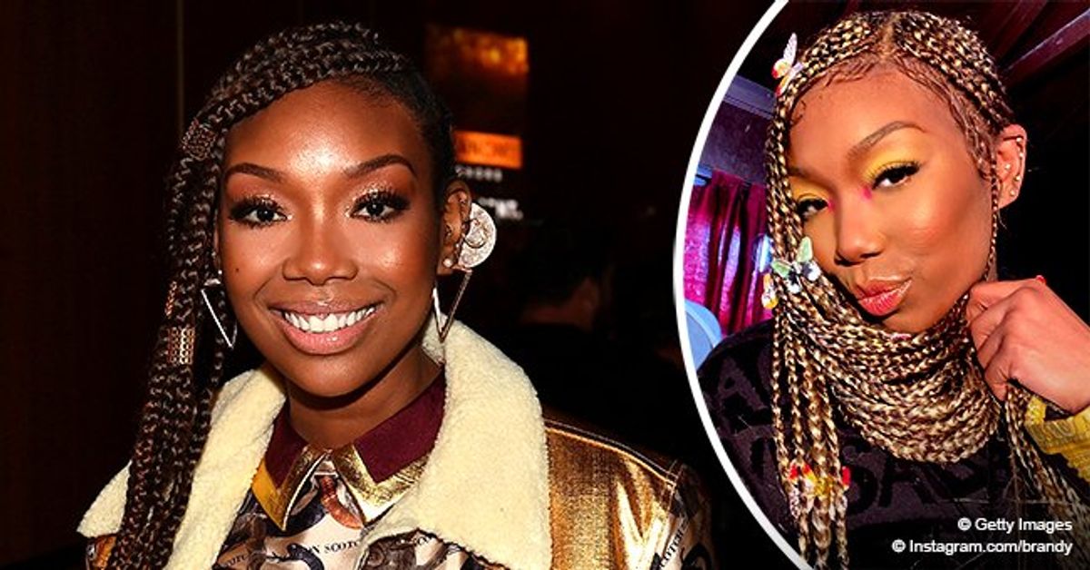 Brandy of 'Moesha' Fame Stuns with Her Blonde Braids & Colorful Makeup ...