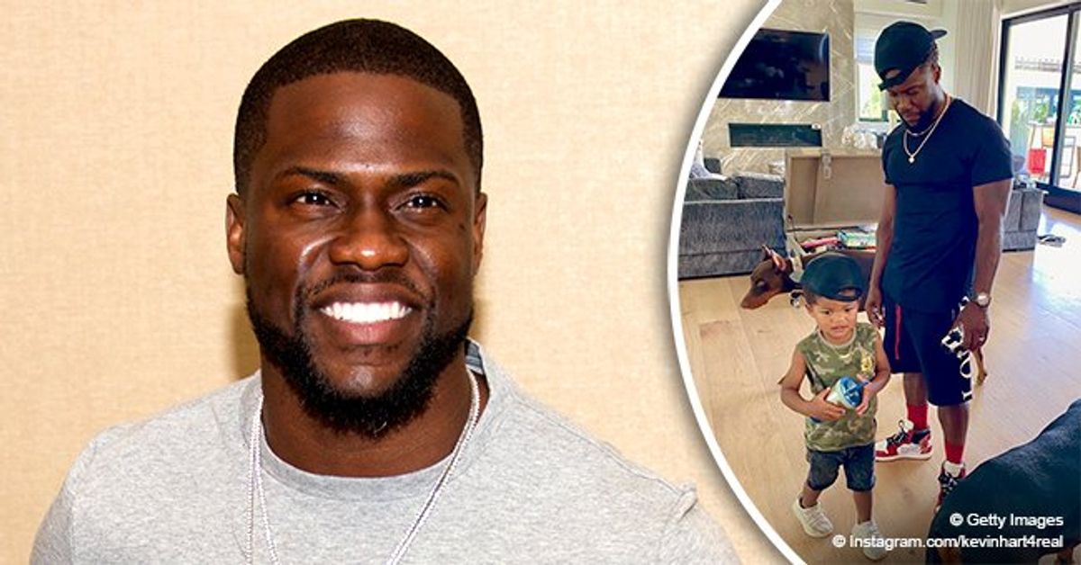 Kevin Hart Shares Adorable Pic with Son Kenzo Wearing Matching Black ...