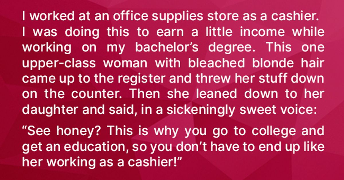 Cashier in Tears after Rude Woman Makes Her an Example of Failure