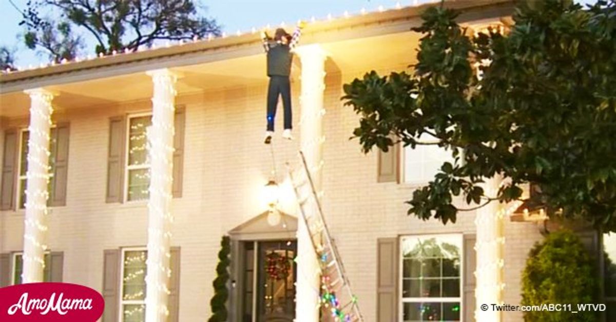 Holiday display with Clark Griswold hanging off a roof creates panic in ...