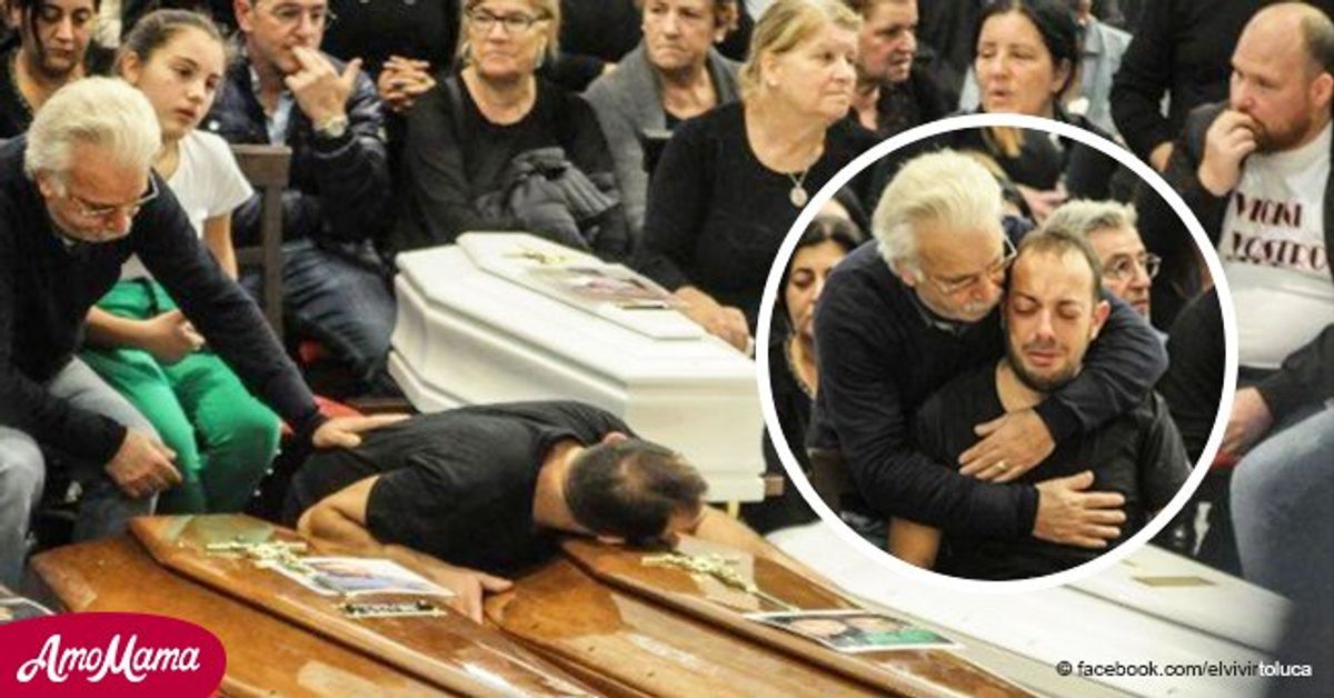 Man's heart-wrenching cry over the caskets of 9 family members