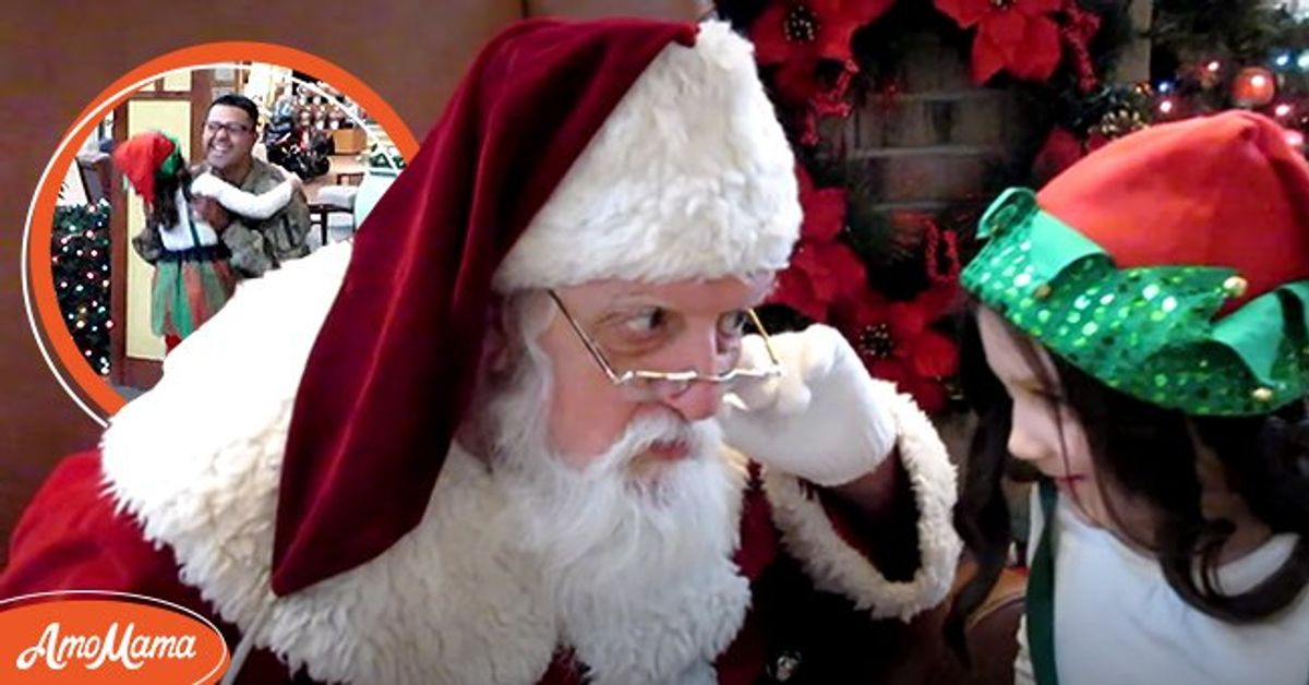 Girl Asks Santa to Bring Her Military Dad Home, Doesn't Know Dad Is ...