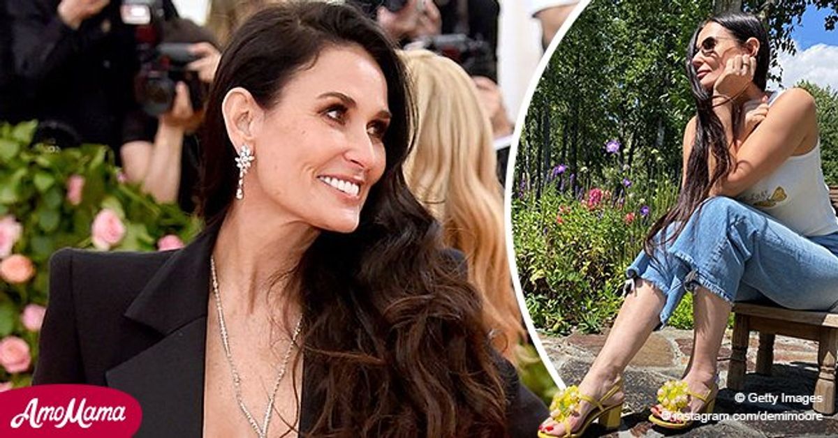 Demi Moore Basks in the Sun in Her Garden Wearing a Casual Outfit – See ...