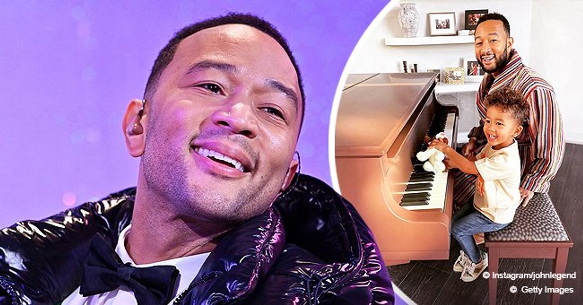 John Legend's Son Miles Looks like His Copy Showing Precious Smile in a ...