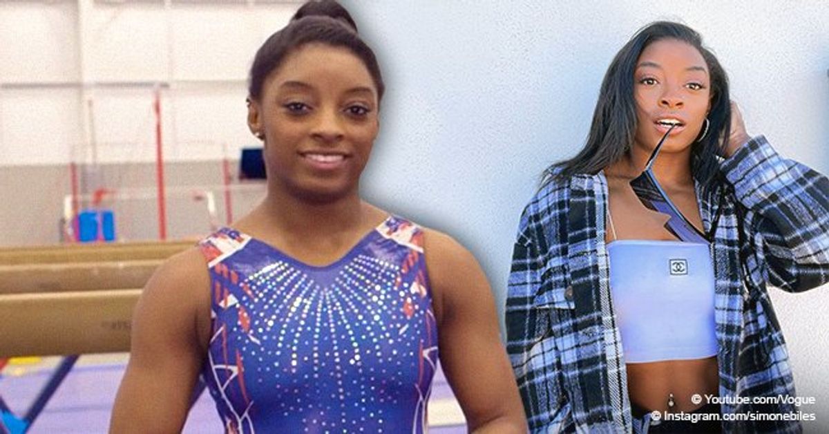 Simone Biles Exposes Her Abs & Sparkling Piercing Posing in a Stylish ...