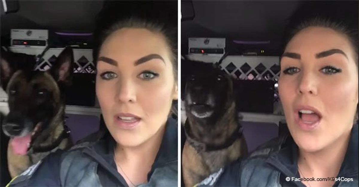 Police dog steals the show in viral lip-sync video