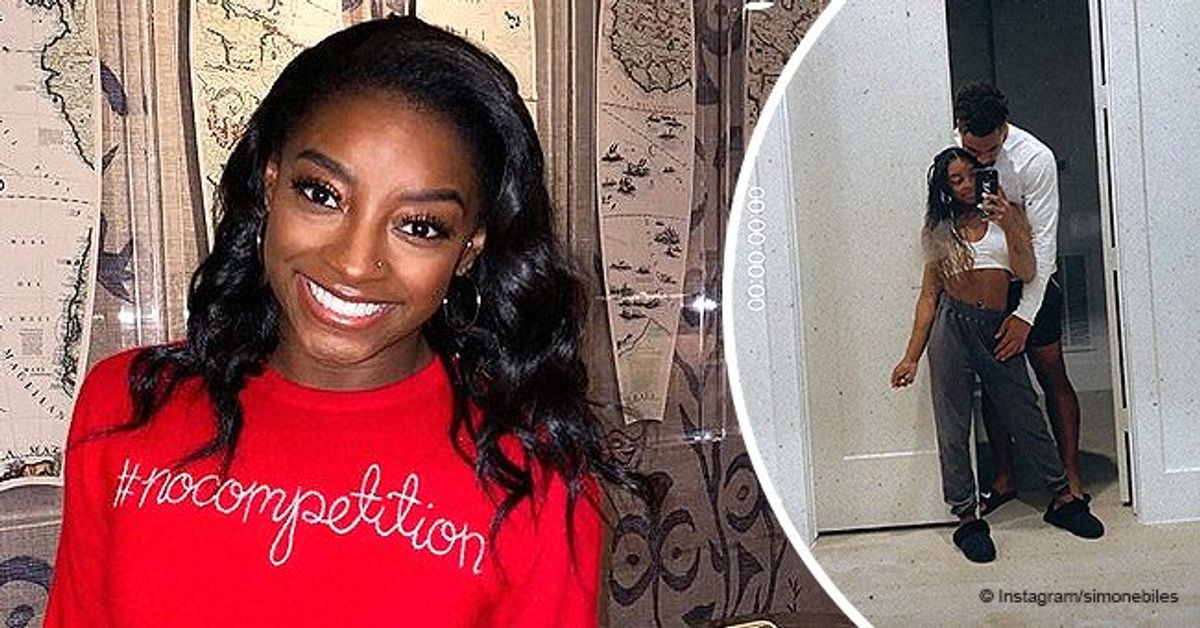 Simone Biles Poses With Her New Boyfriend & Flaunts Her Navel Piercing ...