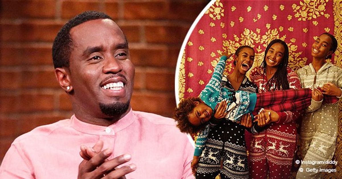 Diddy's 3 Daughters Look Beautiful Wearing Matching Christmas Outfits ...