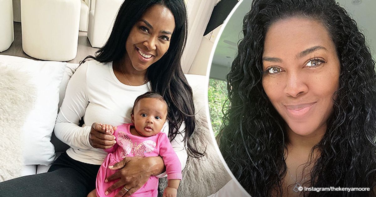 Kenya Moore Shows off Her Natural Hair and Face in Make-Up Free Selfie