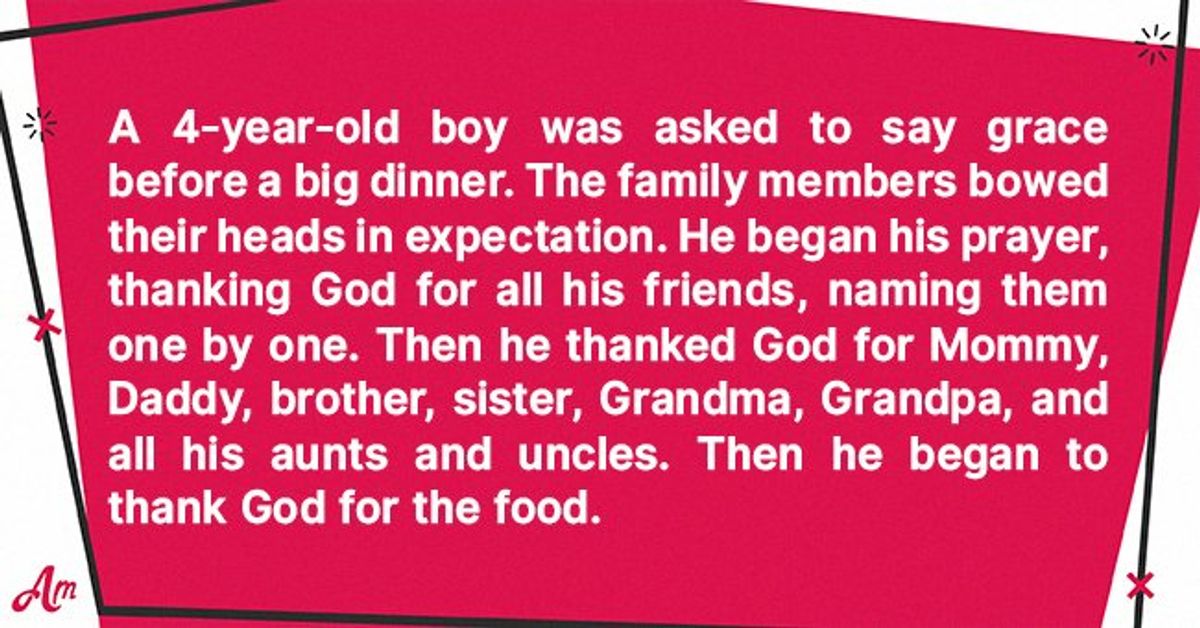 Daily Joke: Little Boy Is Asked to Say Grace before a Family Dinner