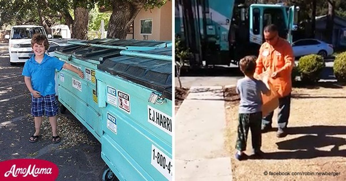 Autistic boy fascinated by garbage trucks receives a surprise from a ...