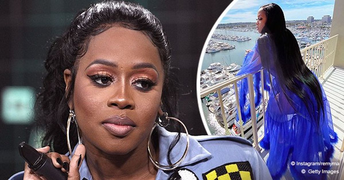 Remy Ma Stops Hearts Posing on a Balcony as She Displays Curvaceous ...