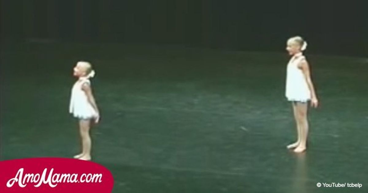 2 sisters line up. Moments later their unique dance fascinates viewers