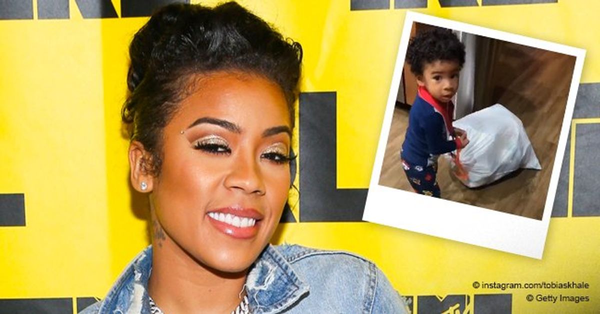 Keyshia Cole's Son Tobias Takes on Responsibly Carrying Out Trash Bag ...