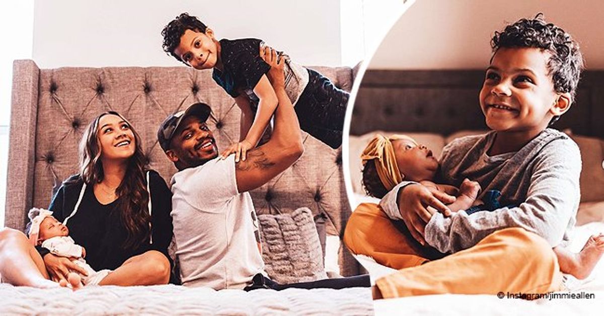 Jimmie Allen's Son Aadyn and Baby Daughter Naomi Posing in a Sweet Photo