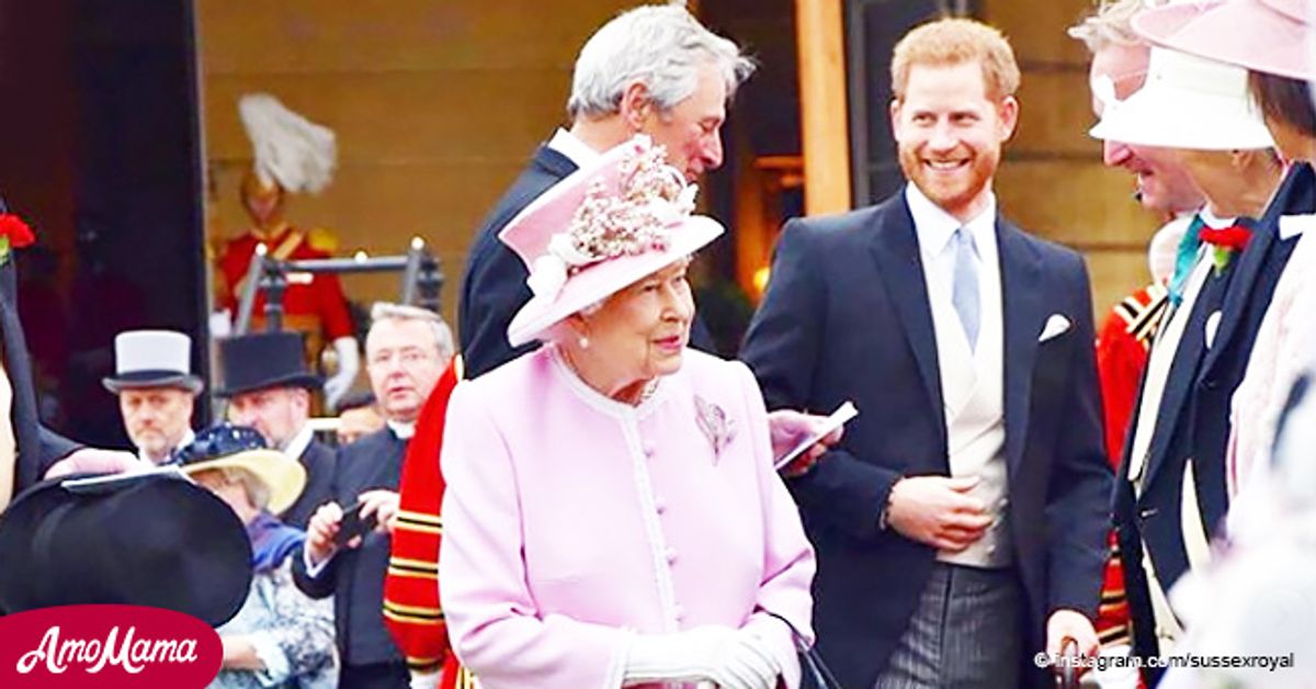 Prince Harry Attends a Buckingham Palace Garden Party with Queen Elizabeth