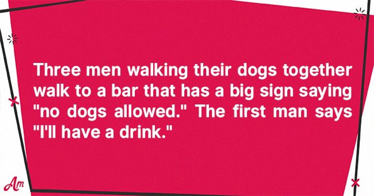 Daily Joke: Three Men Walk Their Dogs as They Head to the Bar