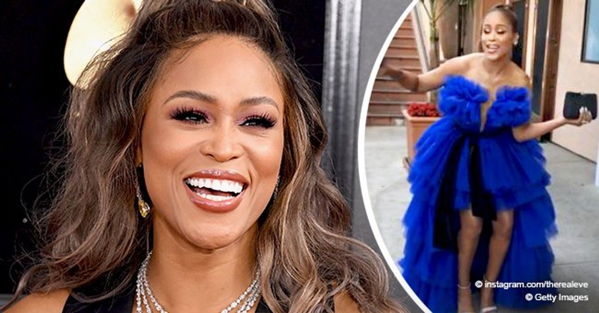 Rapper Eve Looks Amazing in a Blue Dress to Attend Daytime Emmy in a ...