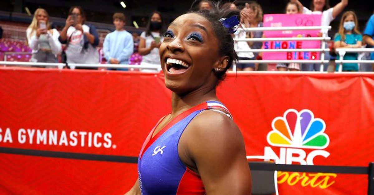Simone Biles Is All Smiles as She Declares Day 1 of Her Olympic Trials ...