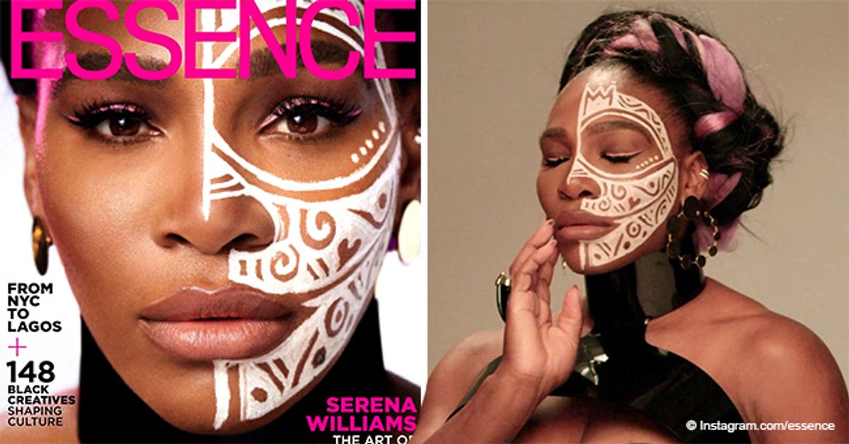 Serena Williams Looks Fierce with Face Paint on Essence Global Fashion ...