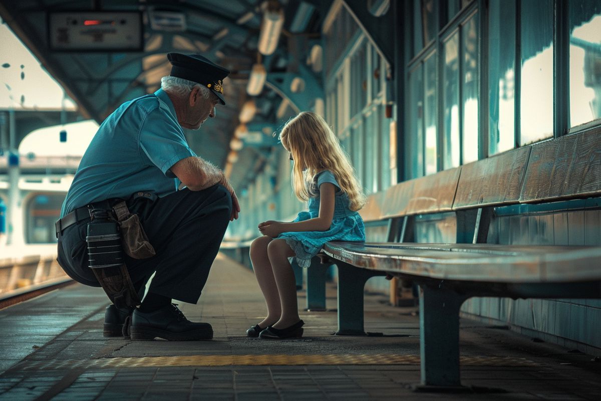 Station Guard Sees Girl Lying Alone on Bench, She Says ‘Dad Promised to ...