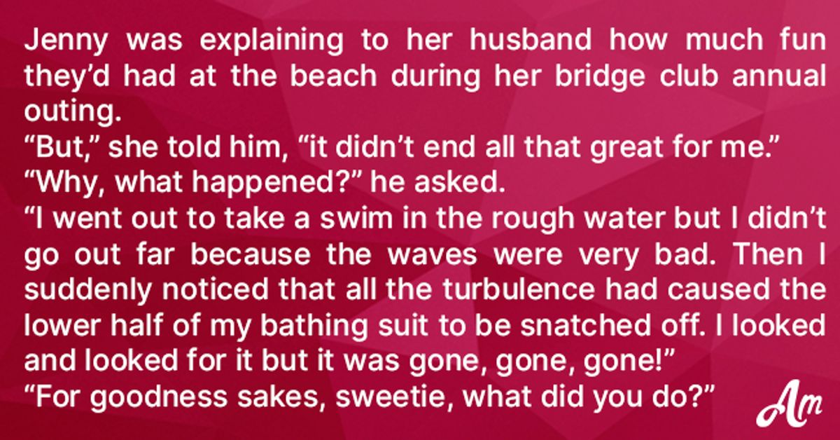 What Any Respectable Woman Should Do When Waves Snatch off Her Bathing Suit