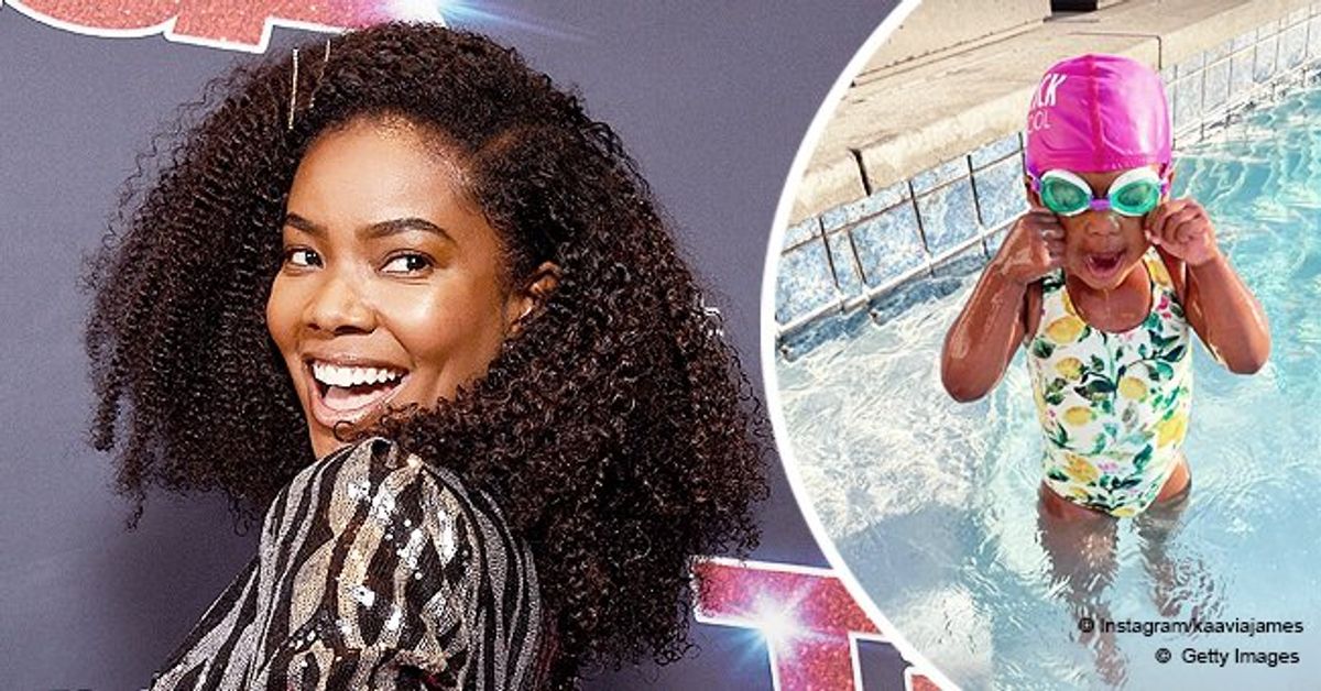 Gabrielle Union's Baby Looks Cute Wearing Lemon-Printed Swimsuit with a ...