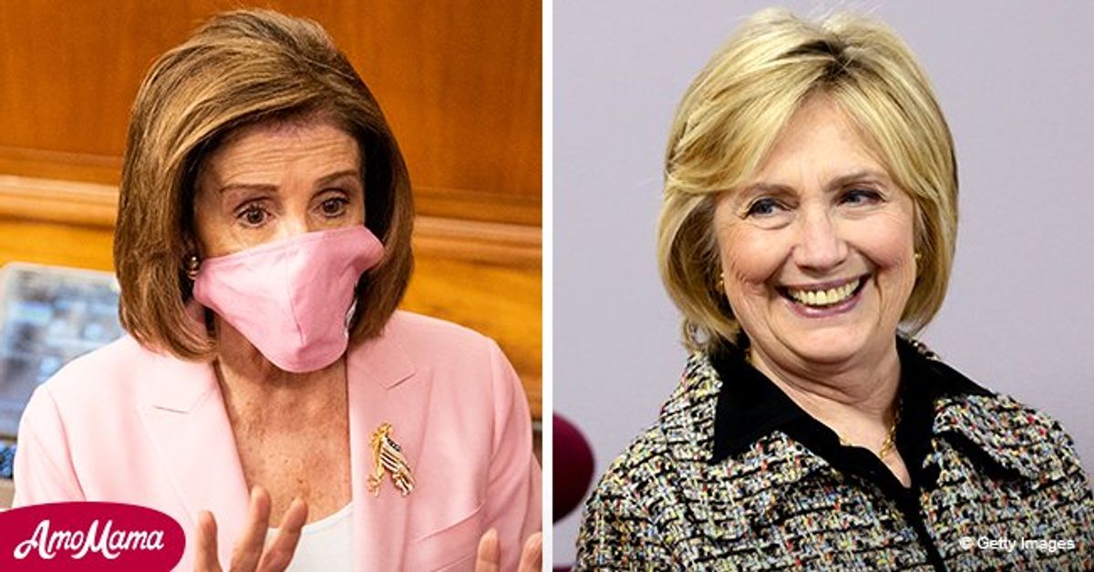 Hillary Clinton Approves of Nancy Pelosi's Color-Coordinated Face Mask