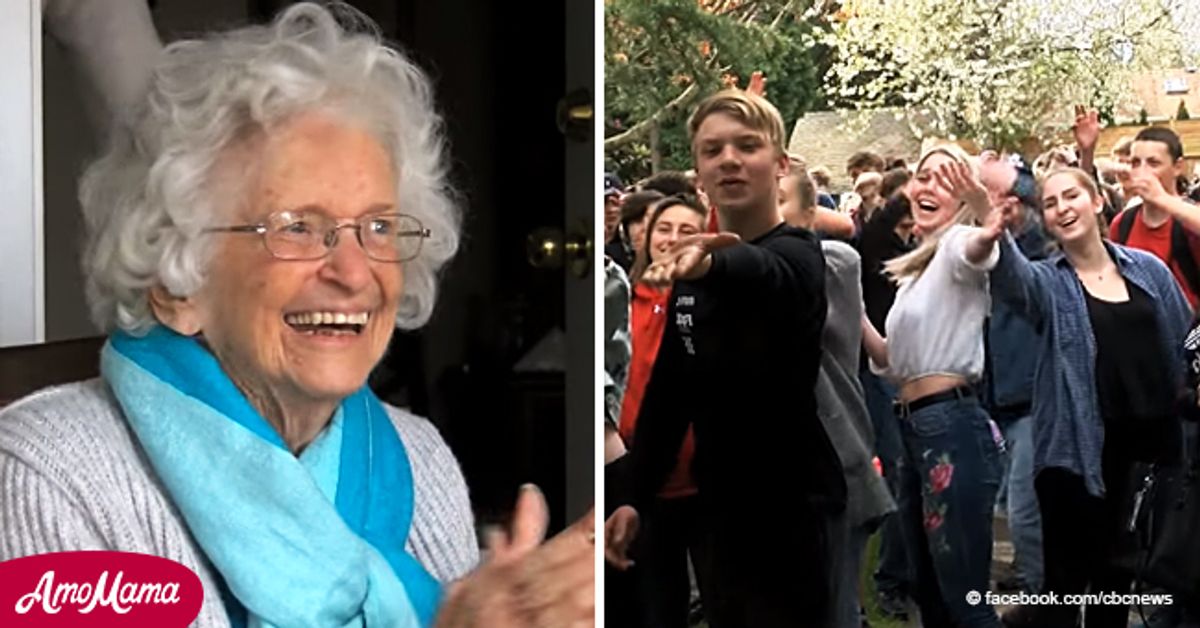 400 Students Surprise Beloved Grandma Who Waved Good Morning to Them ...