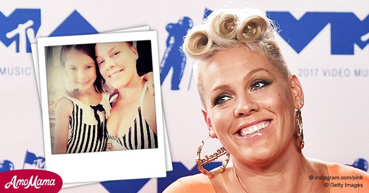 Pink Hugs Daughter Willow Sage Hart after COVID-19 Battle in a Photo