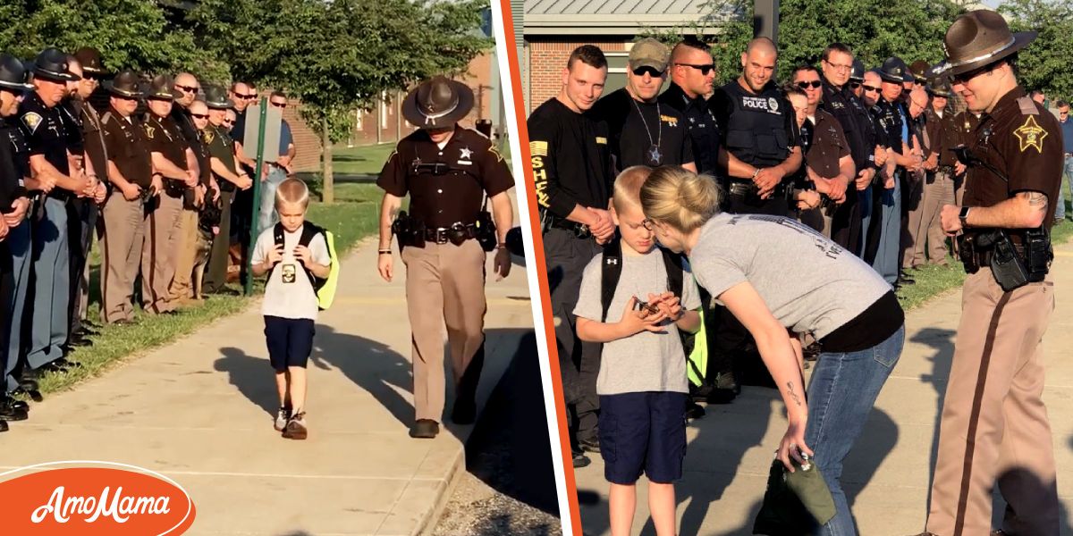 5-Year-Old Son of Fallen Officer Is Escorted by 70 Cops on His First ...