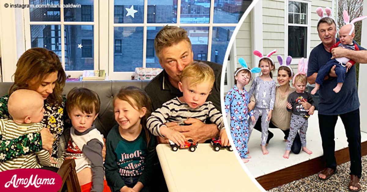 Alec Baldwin and His Four Babies Wear Adorable Rabbit Ears for Easter
