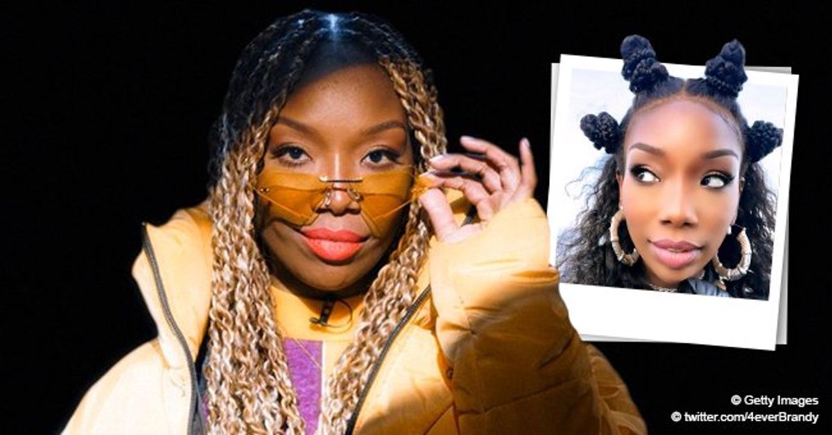 Brandy Looks Beautiful With Space Bun Braids in a Selfie on the Set of ...