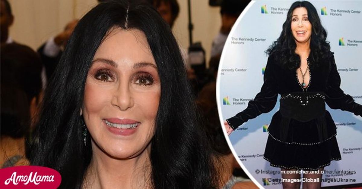 72-year-old Cher flaunts her long legs in a short black dress and she ...