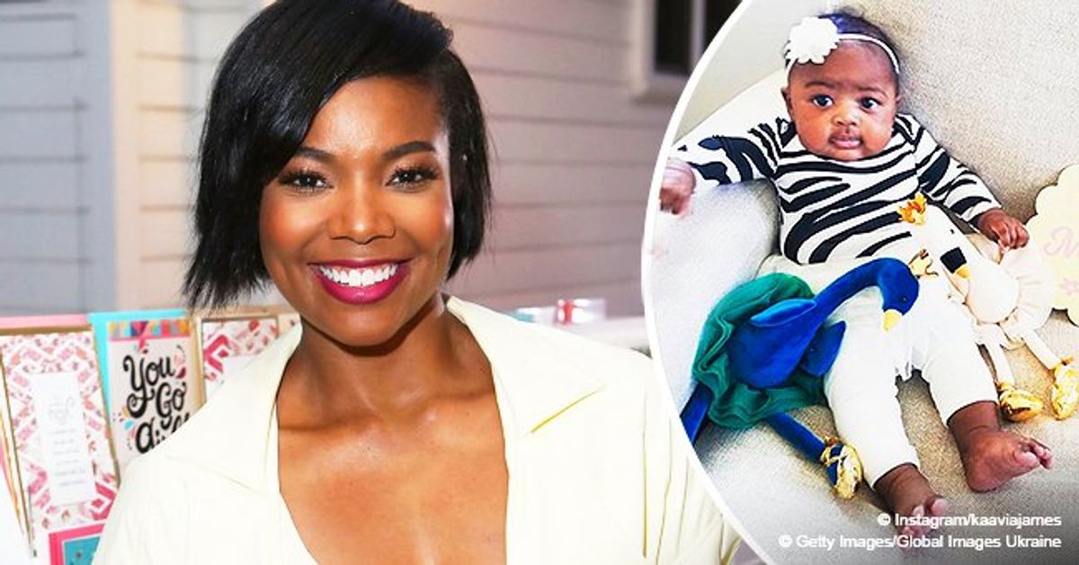 Gabby Union's baby melts hearts wearing striped top & white tutu for ...