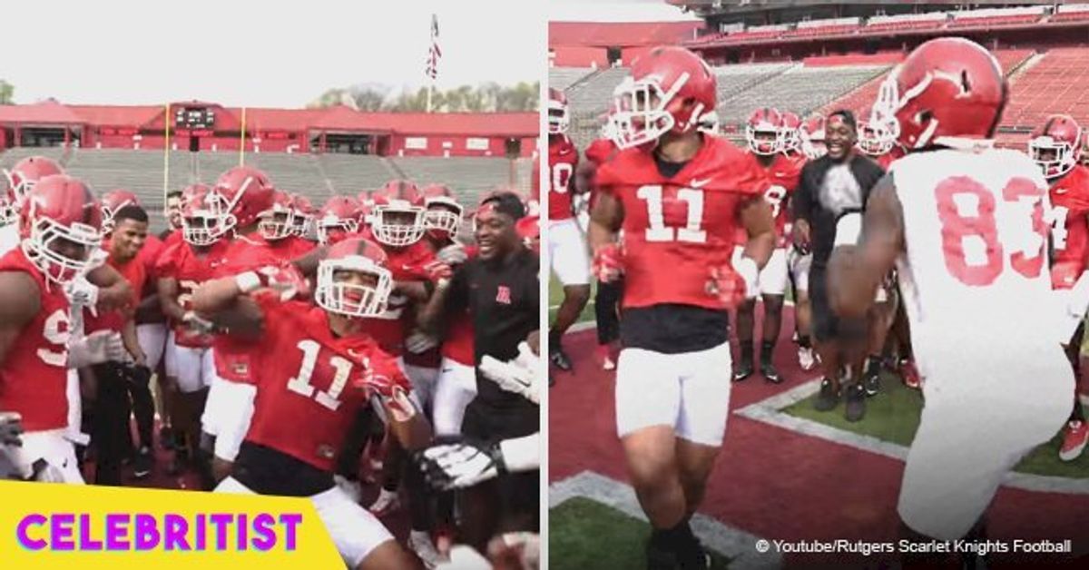 Football players steal hearts while doing the 'Running Man Challenge ...