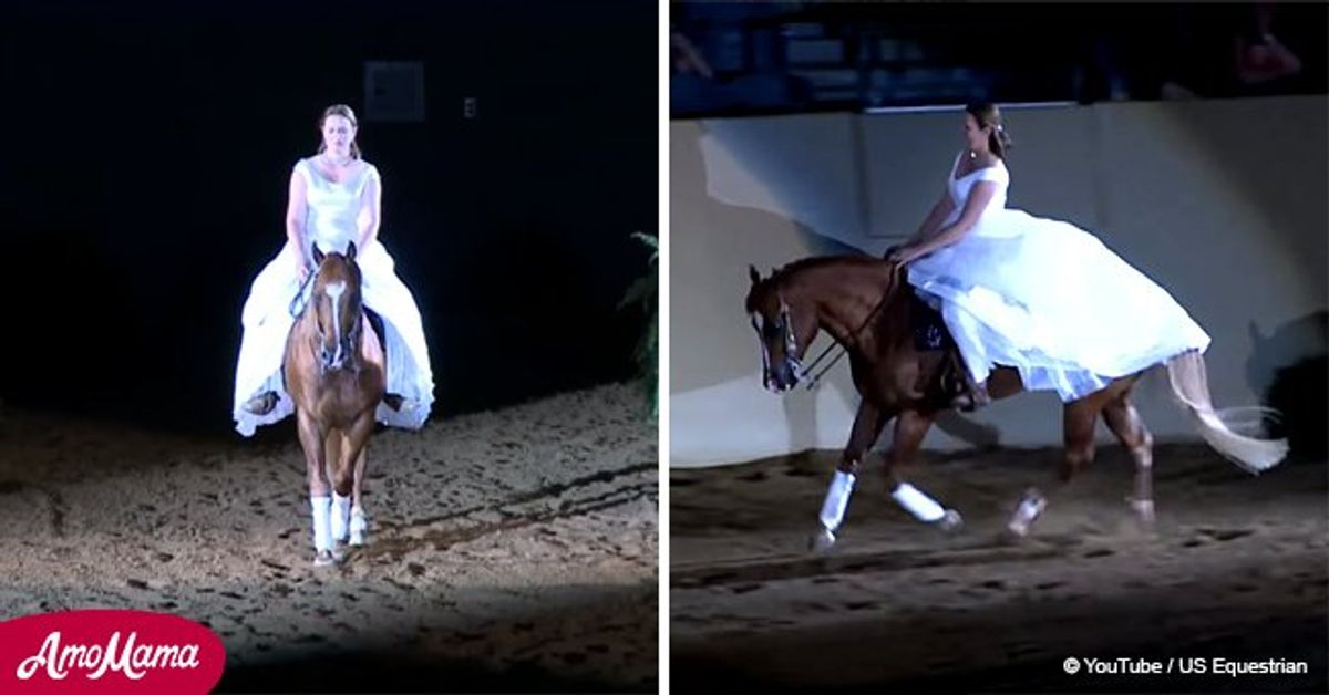 Woman and her faithful horse earn standing ovation from crowd for their ...