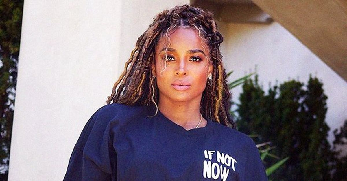 Ciara Poses in Ripped Jeans and a Tight Black Top Featuring Her Toned ...