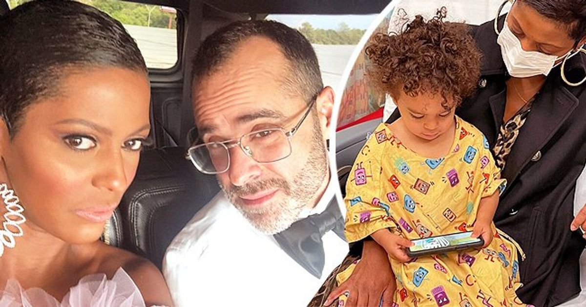 Tamron Hall's Son Moses Sits On Her Lap in a Printed Robe after His ...
