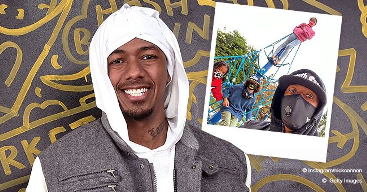 Nick Cannon Shares a Photo Posing with His Three Kids on a Playground ...