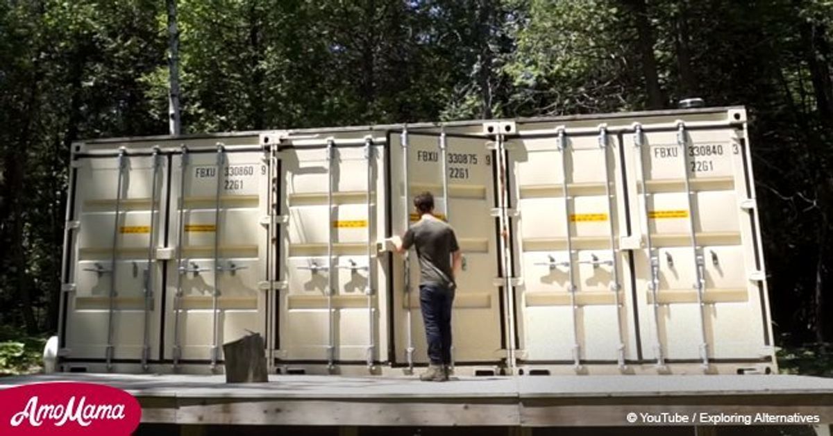Man transforms three shipping containers into stunning self-sufficient home