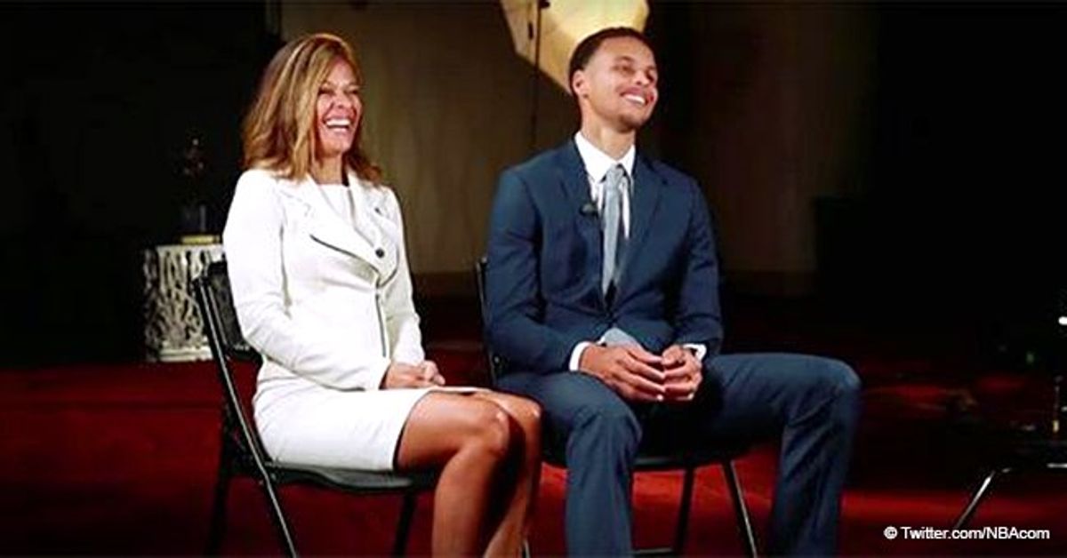 Steph Curry's mother wows the crowd with a half-court shot during Curry ...