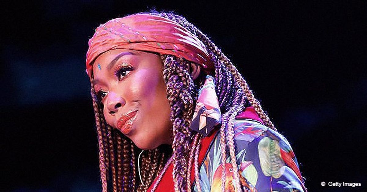 Brandy Turns Heads Posing in Blue and Pink Print Suit & Beret Showing ...