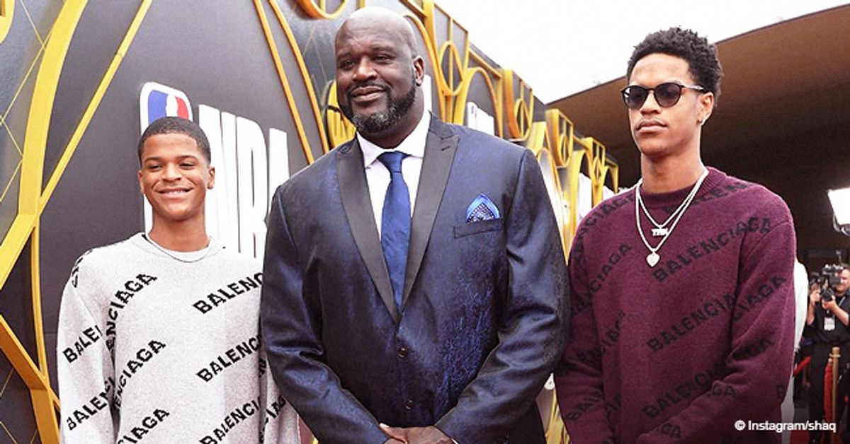 Proud Dad Shaquille O'Neal Poses with His Look-Alike Sons at NBA Awards