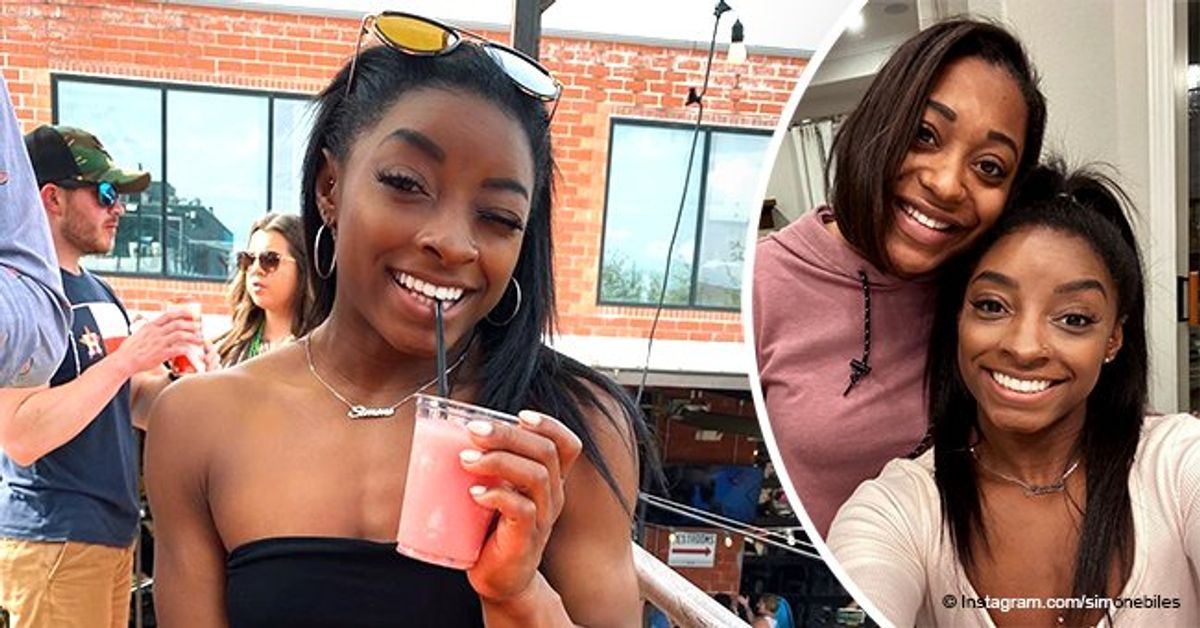 Simone Biles Shows Chest Piercing in Plunging White Top and Poses with ...