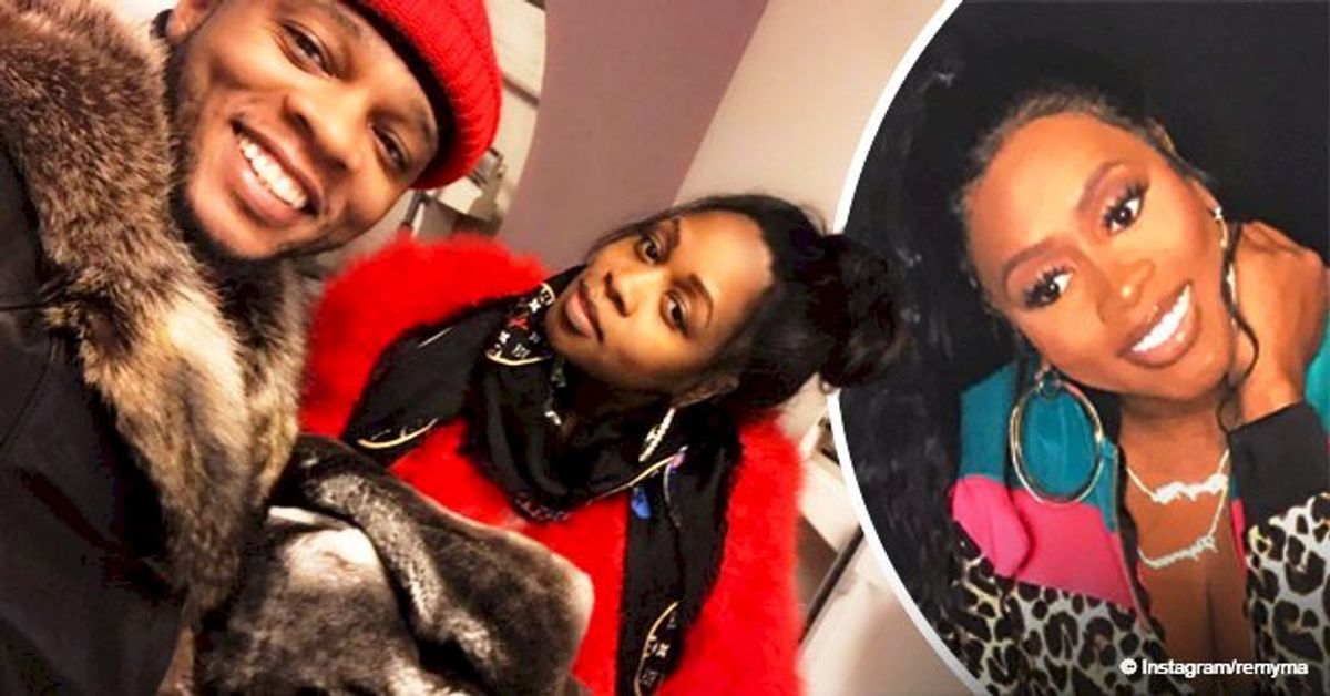 Remy Ma cuddles her newborn baby wrapped in fur blanket during doctor's ...