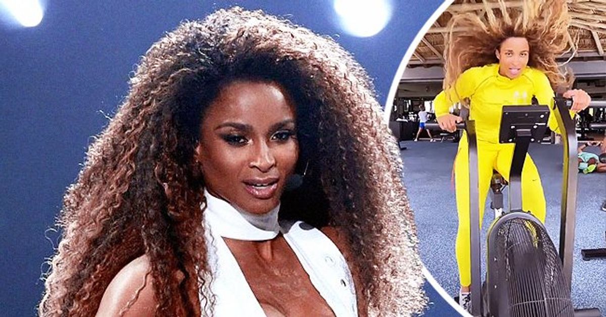 Ciara Displays Her Curves & Wavy Hair Sporting a Lemon Yellow Tracksuit ...