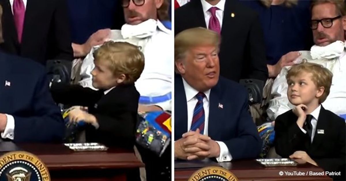 Boy tries to hug Donald Trump but doesn't get noticed until third attempt